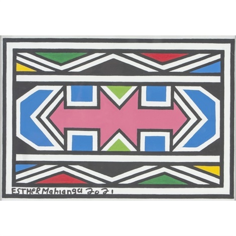 NDEBELE PATTERN by Esther Mahlangu on artnet