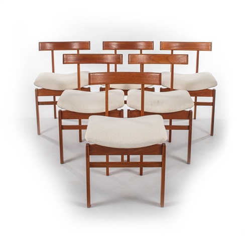 A SET OF SIX MODEL 193 DINING CHAIRS, DESIGNED BY INGER KLINGERBERG FOR ...