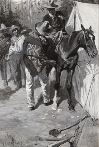 Cowboys and vaqueros having a dispute by John (Norval) Marchand on artnet