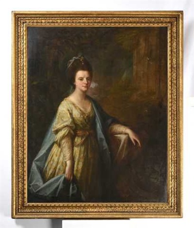 Portrait of a lady, said to be Lady Lambton, three quarter length ...