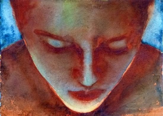 Small night swimming head by Graham Dean on artnet