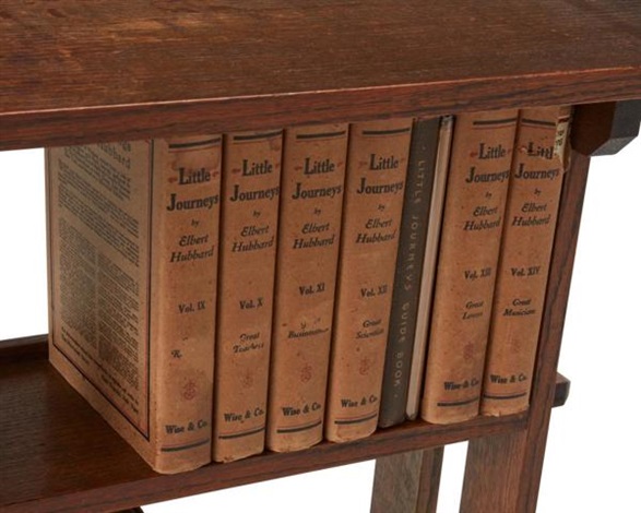 A Roycroft Little Journeys Oak Bookcase With Books by Roycroft Shops on ...