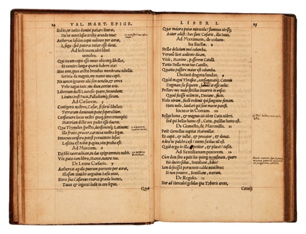 Martialis, Epigrammaton libri XIIII, Lyon, 1553, French tan calf with ...