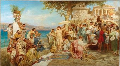 Phryne at the Festival of Poseidon in Eleusis by Henryk Siemiradzki on ...
