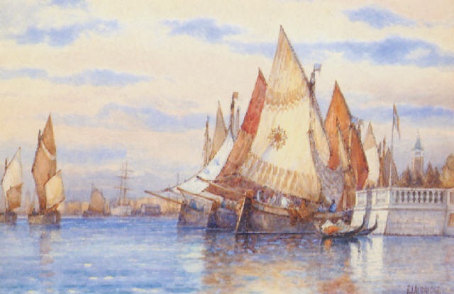 Venetian fishing fleet by Frederick James Aldridge on artnet