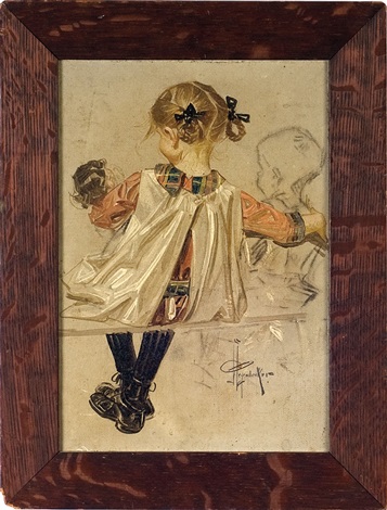 Young girl with her doll study by Joseph Christian Leyendecker on artnet