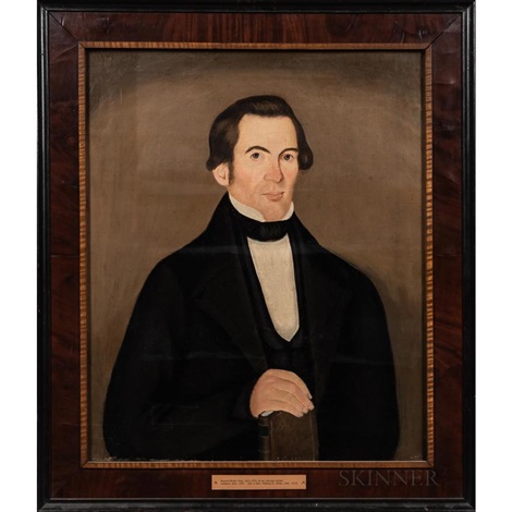 Pair of Portraits of Samuel Drake Gray and Ann Carz Gray of Lebanon ...