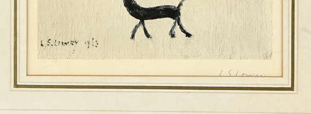 Three Men and a Cat by L.S. Lowry on artnet