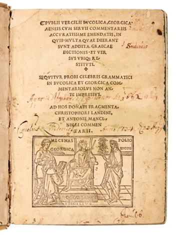 Vergil, Bucolica, Georgica, Aeneis, Venice, 1507, eighteenth-century ...