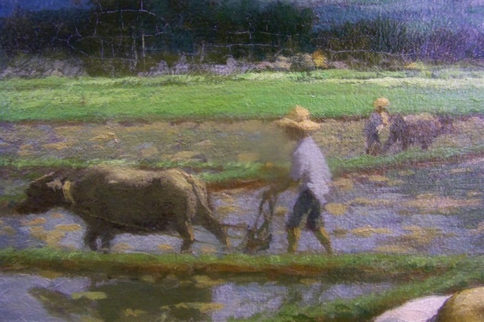 Panting rice-Mayon volcano by Fernando Amorsolo on artnet