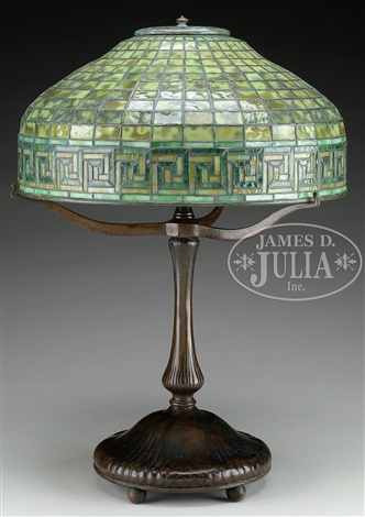 TIFFANY STUDIOS GREEK KEY TABLE LAMP by Tiffany Studios on artnet