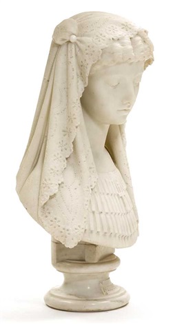 Female marble bust as an Allegory of Modesty by Antonio Bottinelli on ...