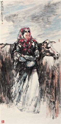 Herding cattle by Luo Jiang on artnet