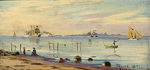 Strandparti fra Hellebæk med udsigt mod Kullen by Peder Mørk Mønsted on ...
