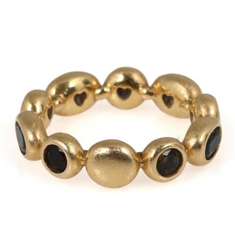 A Bubble ring set with oval- and circular-cut tourmalines, amethyst ...