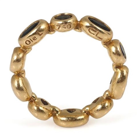 A Bubble ring set with oval- and circular-cut tourmalines, amethyst ...