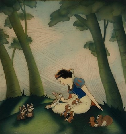 Untitled Snow White talking to her forest friendsfrom Snow White and ...