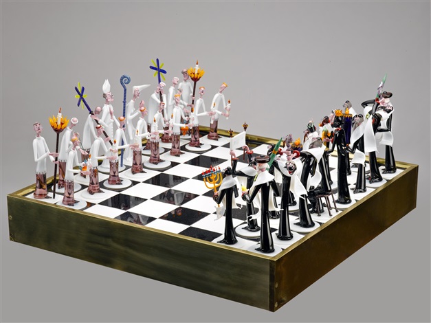 Christians and Jews A Thirty Two Piece Chess Set with Board set of 33 ...