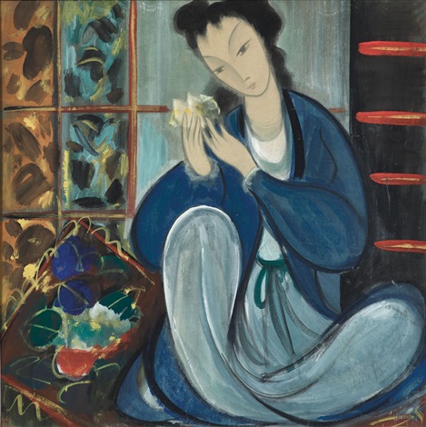 Lady Holding Flower by Lin Fengmian on artnet