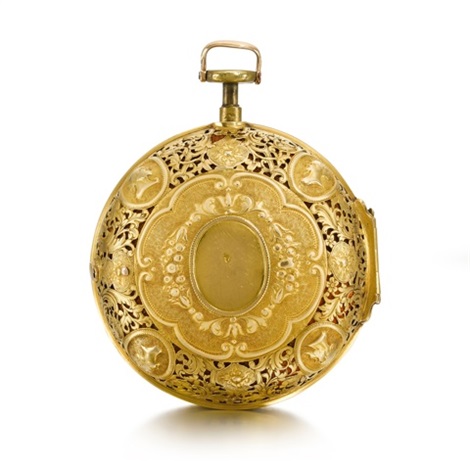 Felix Jacob Richter, A gold pair cased quarter repeating repoussé verge ...