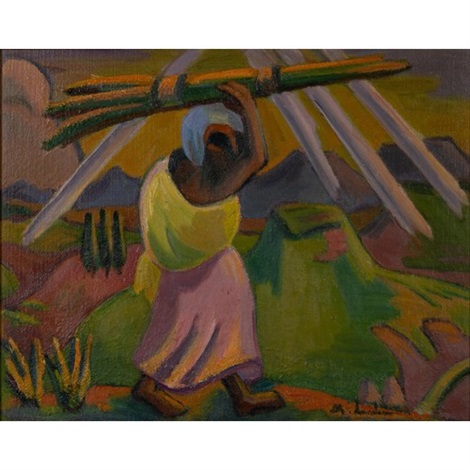 WOOD CARRIER IN A LANDSCAPE WITH BEAMS by Maggie (Maria Magdalena ...