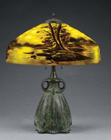 PITTSBURGH REVERSE PAINTED CALL OF THE WILD TABLE LAMP. by Pittsburgh ...