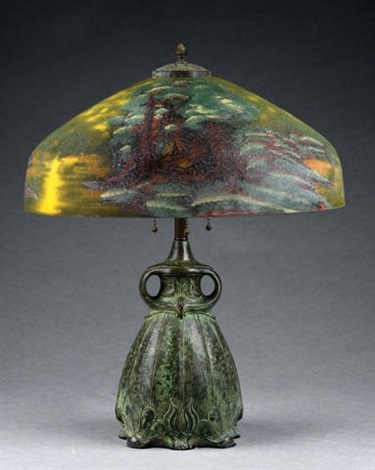 PITTSBURGH REVERSE PAINTED CALL OF THE WILD TABLE LAMP. by Pittsburgh ...