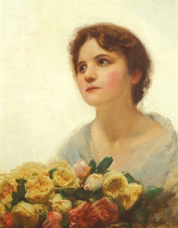 Flower girl by Alfred Edward Emslie on artnet