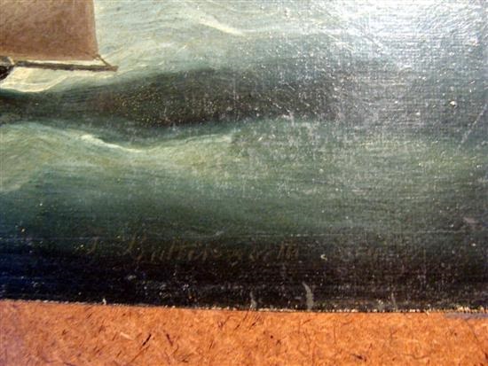 An Easterly Gale in the Downs, with a Deal Galley sailing to render ...