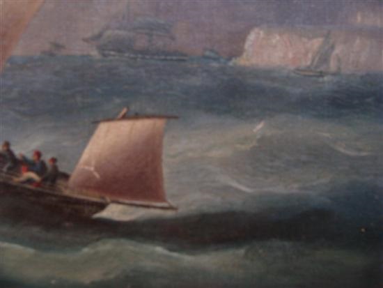 An Easterly Gale in the Downs, with a Deal Galley sailing to render ...