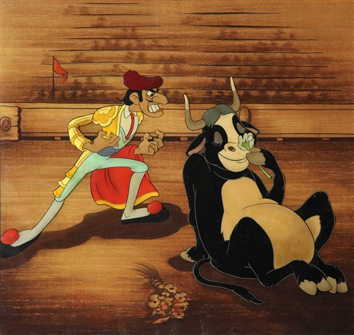Ferdinand smelling flowers in the bull ring while the matador pleas for ...