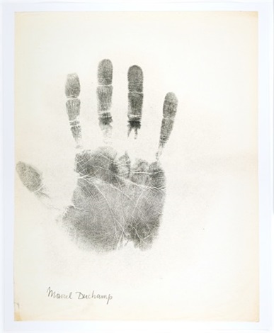 Hand prints of Aldous Huxley and Marcel Duchamp by Hans Peter Feldmann ...