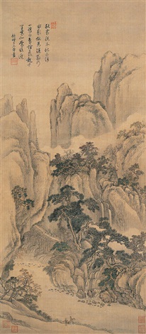 Traveling in autumn mountains by Wang Hui on artnet