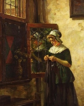 Frau am Fenster by Rudolf Possin on artnet