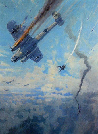 Dornier on fire by Frederick Gordon Crosby on artnet