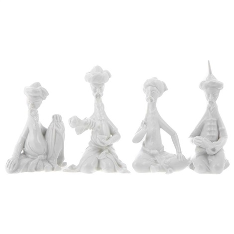 Four Herend White Porcelain Persian Figures by Herend (Co.) on artnet