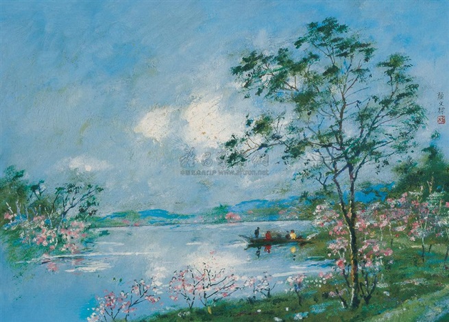 Early spring by the lake by Yan Wenliang on artnet