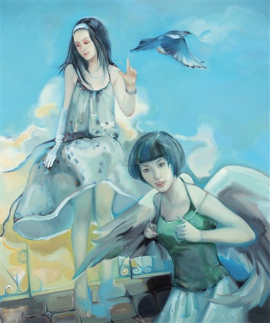 两个女孩 Teenage girls by Li Cui on artnet