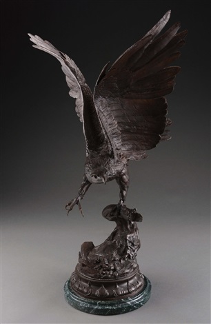 LARGE BRONZE EAGLE STATUE BY J. MOIGNIEZ by Jules Moigniez on artnet