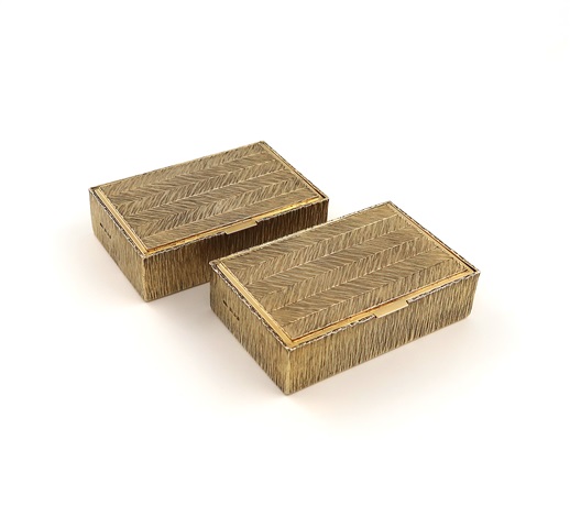 a pair of modern silver-gilt and silver boxes by Gerald Benney on artnet