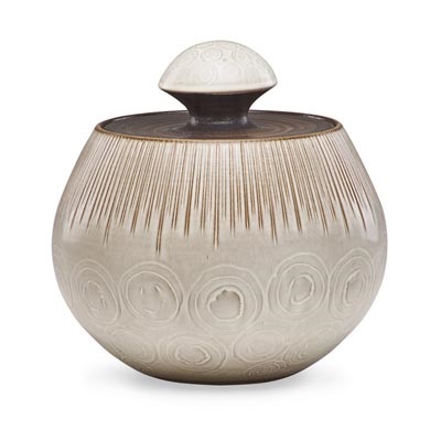 Large covered jar with circles, Claremont, CA by Rupert Deese on artnet