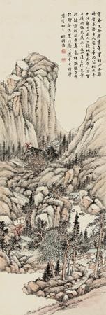 秋山淡霭图 Landscape by Wang Xuehao on artnet