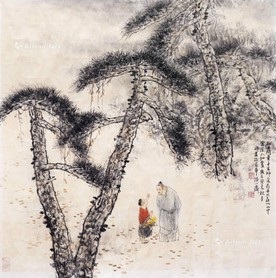 松下问童子 镜心 by Wang Mingming on artnet
