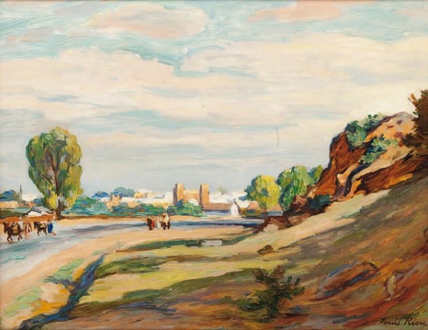 Aux abords dune ville marocaine by Louis Adolphe Riou on artnet