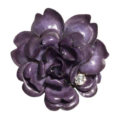 An antique 14k gold enamel flower brooch by Black, Starr & Frost (Co ...