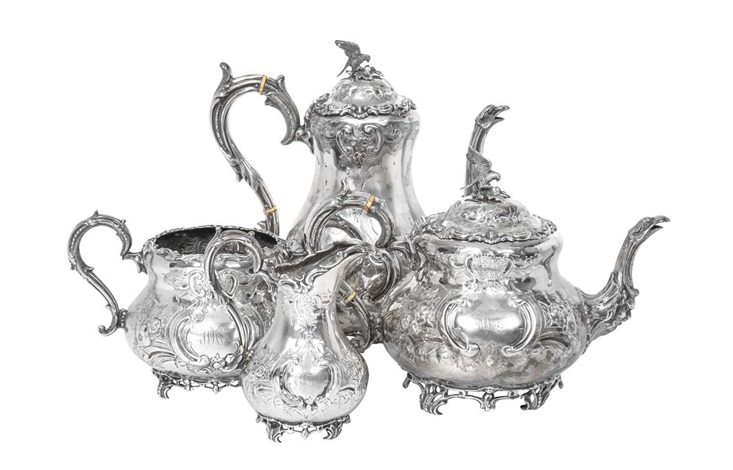 A Four-Piece Victorian Silver Tea and Coffee-Service by Martin Hall ...