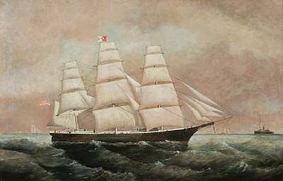 The American clipper ship Queen of the Clippers at sea by American ...