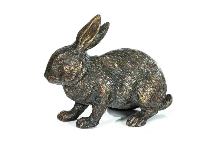 FRANZ BERGMAN COLD PAINTED BRONZE RABBIT by Franz Bergman on artnet