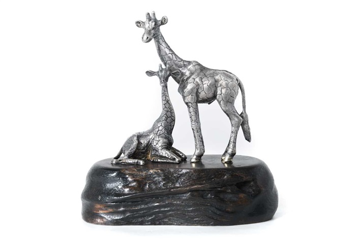 A Pair of Zimbabwean Silver Models of Giraffe by Patrick Mavros on artnet