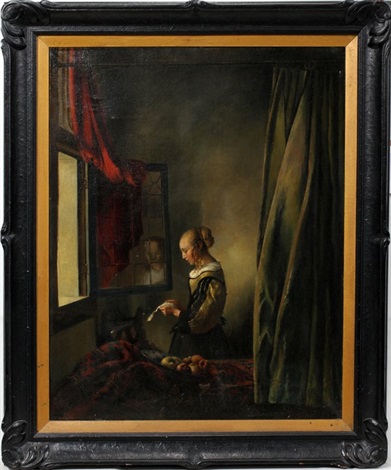 Girl Reading A Letter At An Open Window